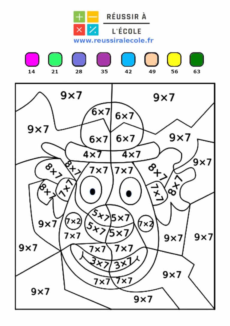 Coloriages magiques multiplication | 16 dessins gratuits inédits